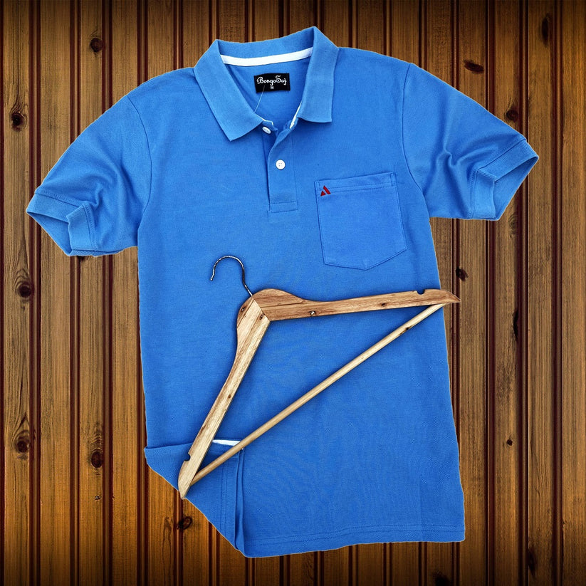 Men stylish T-Shirt | Sky Blue color plain with Pocket – Bongosaj