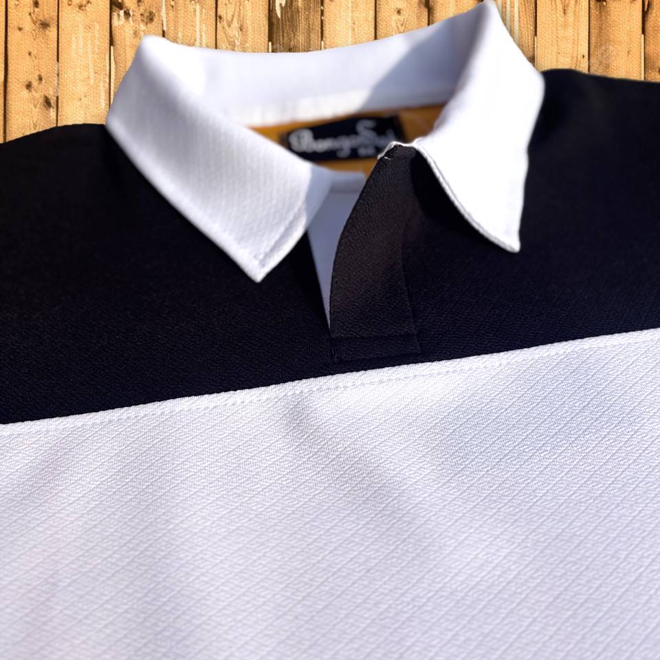Full sleeve Collar Lycra White and Navy Blue Color – Bongosaj